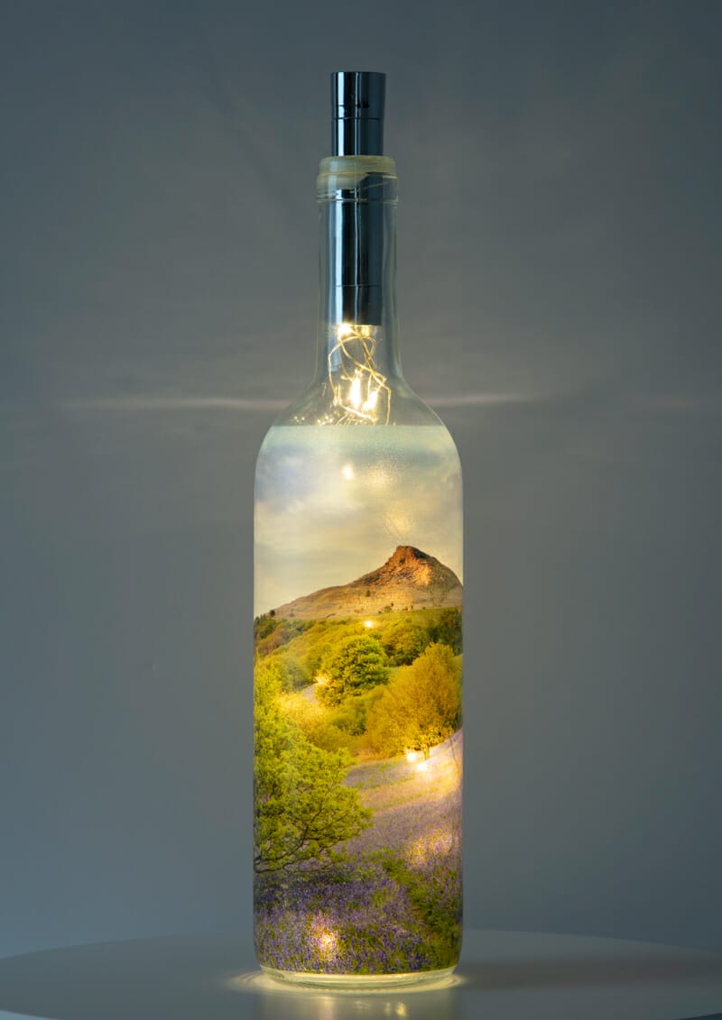 Bluebells At Roseberry Topping Light Up Bottle - The North Yorkshire ...