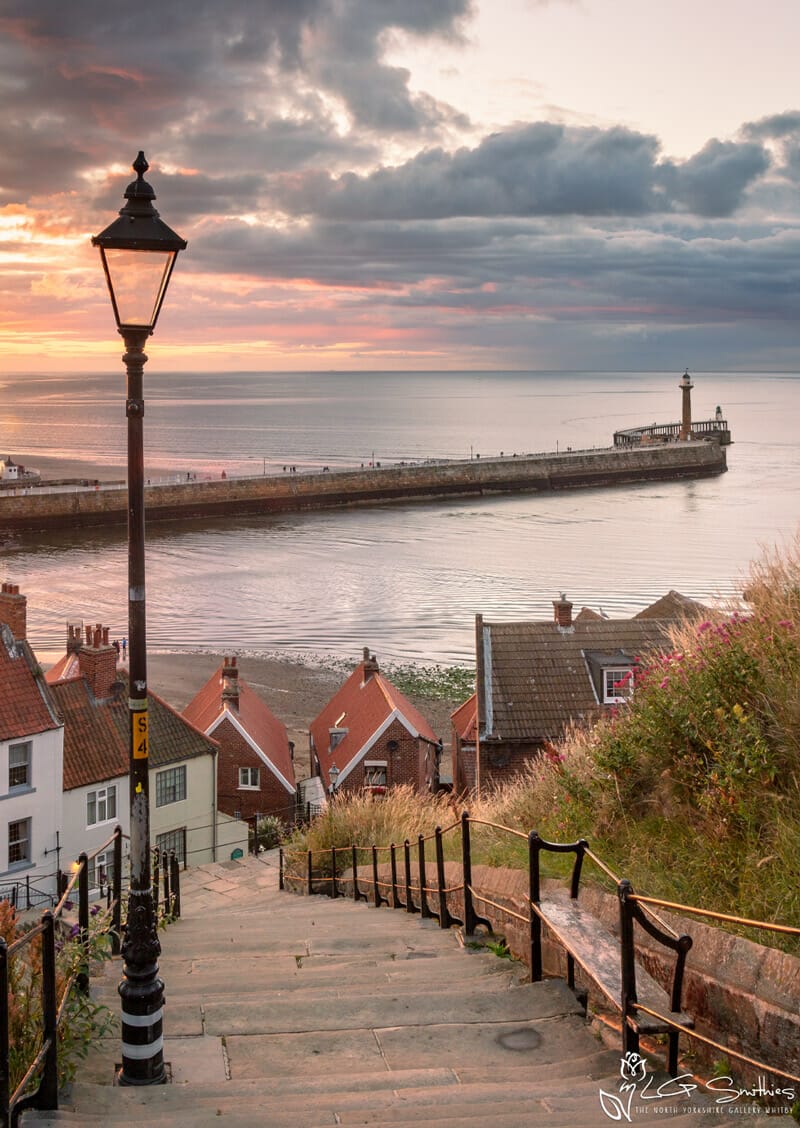Whitby Abbey Steps At Sunset Portrait - The North Yorkshire Gallery