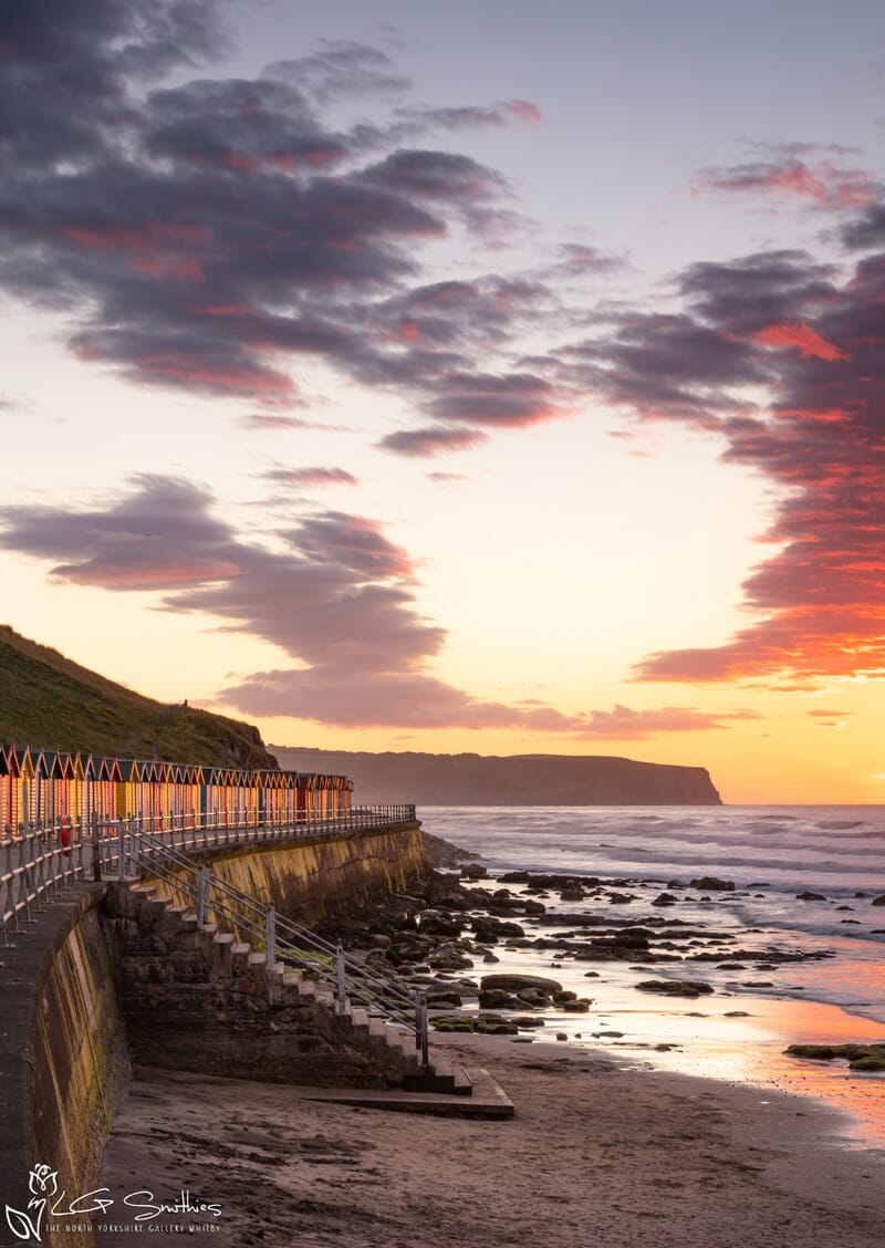Whitby Beach Huts Summers Night - The North Yorkshire Gallery