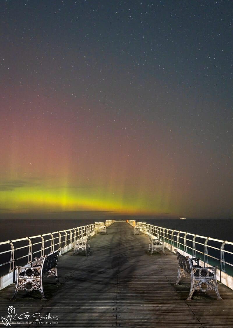 Northern Lights On Saltburn Pier - The North Yorkshire Gallery